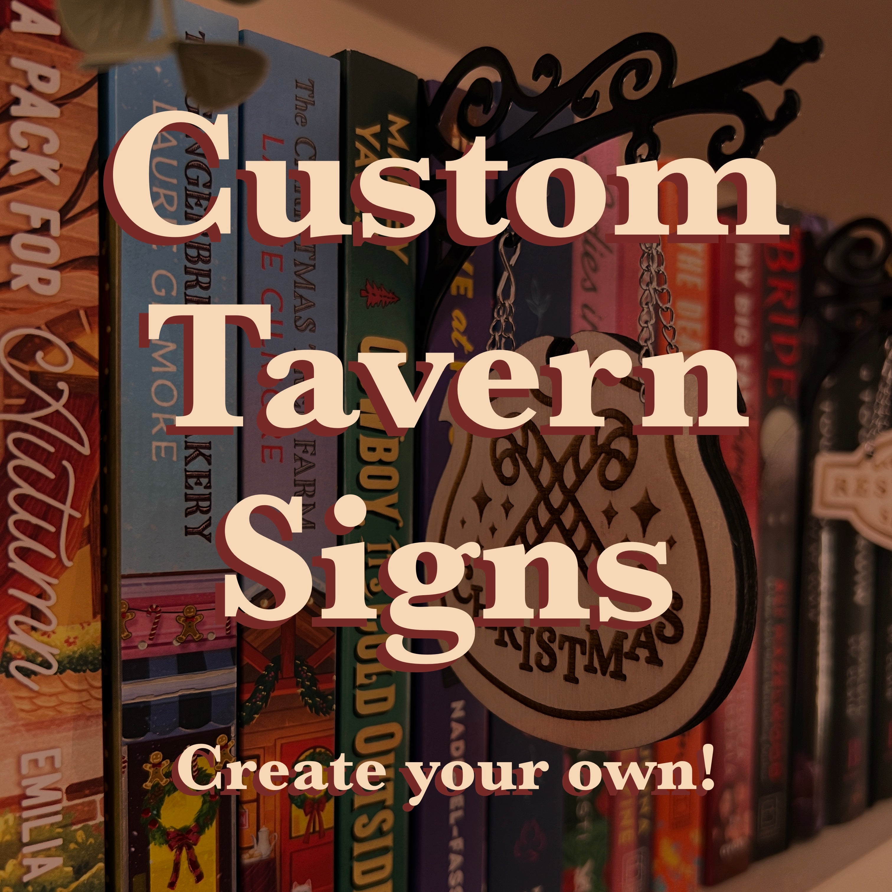 Bookshelf Tavern Signs – Ambrosia & Honey